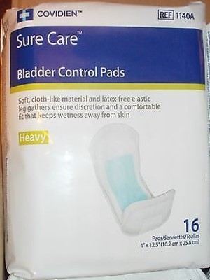 Bladder Control Pad, Heavy, Covidien, Sure Care™, 4" x 12½", 16 / Bag